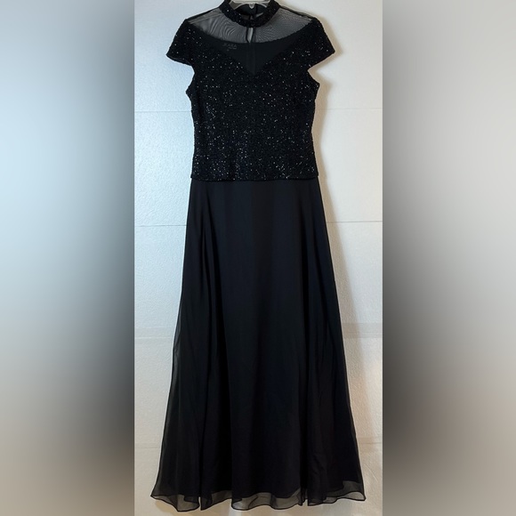 J Kara | Dresses | Jkara New York Womens Formal Gown Black Beaded ...